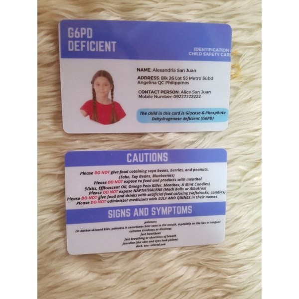 ☪ Safety & ICE ID Cards for Children or People w/Special Needs Autism ...