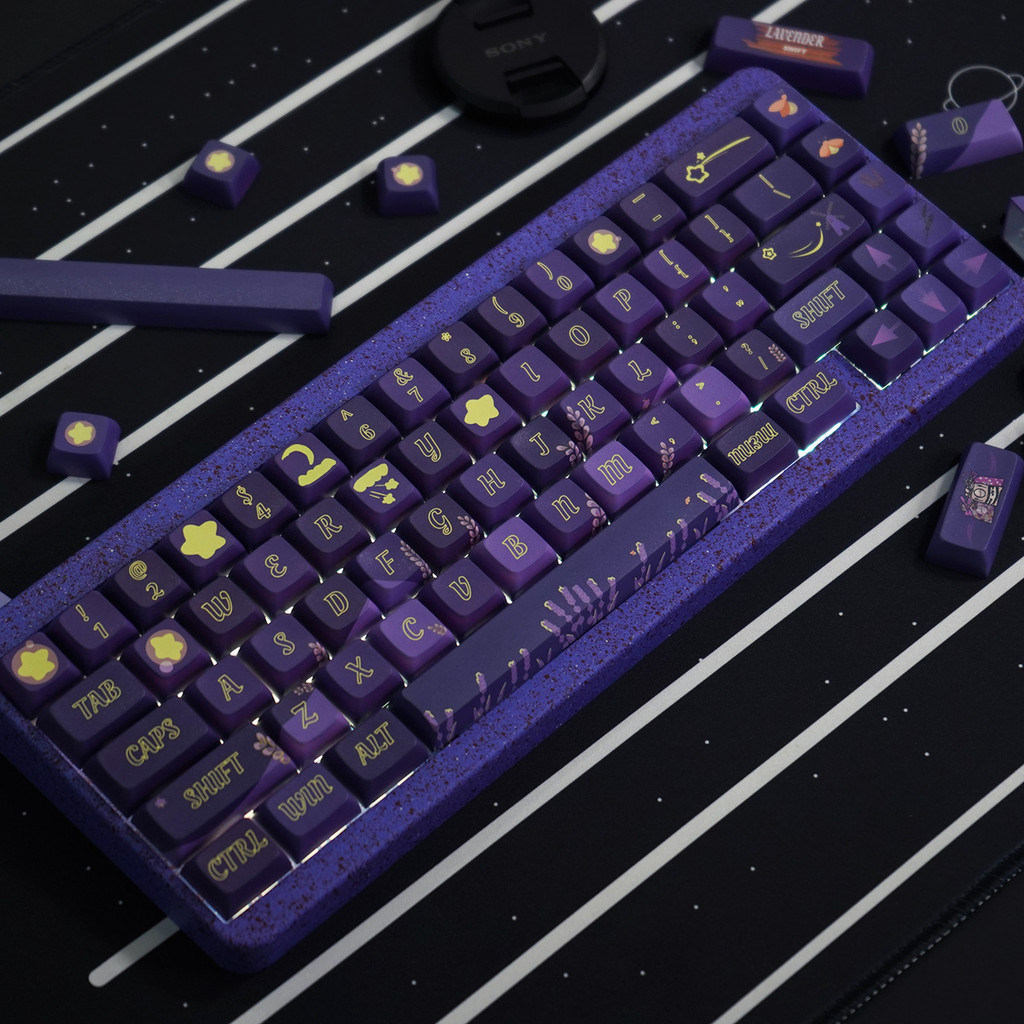 Lavender Purple Keycap XDA Profile PBT Five-side Dye Sublimation ...