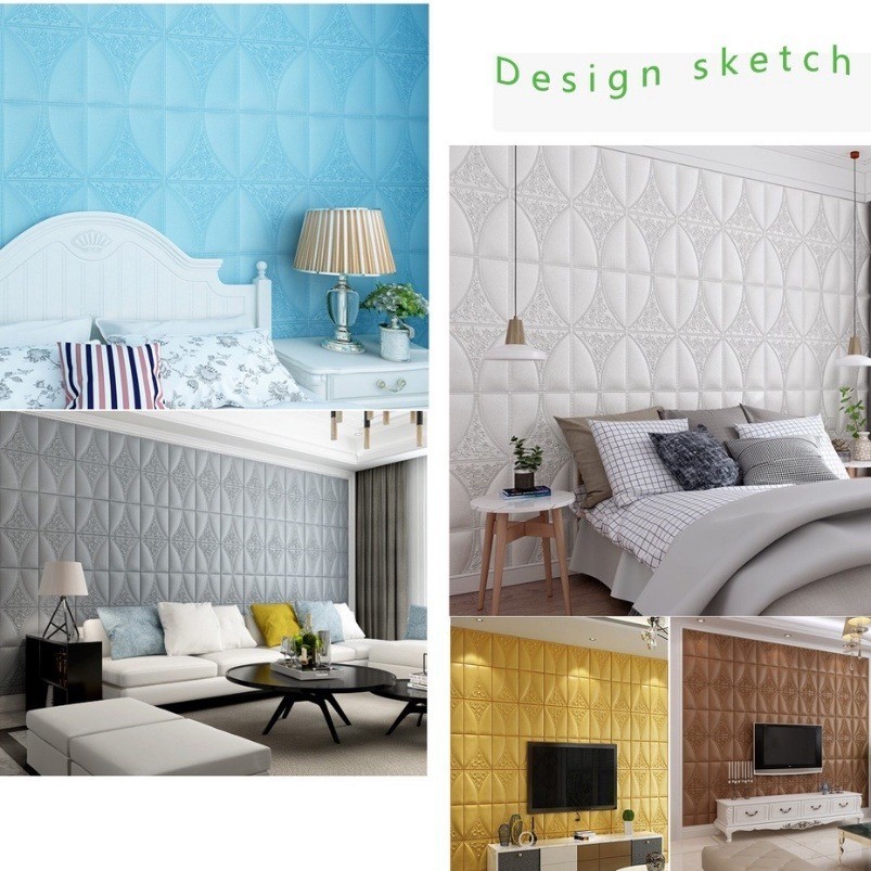 Wallpaper Adhesive Wall Decor 3D Foam Wall Paper Dinding Foam Wall ...