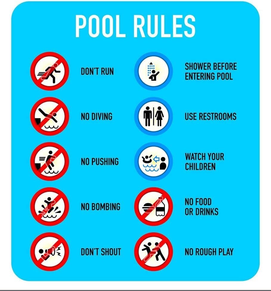 Pool Rules Funny Swimming Pool Sign Metal Tin Sign Indoor Outdoor Use ...