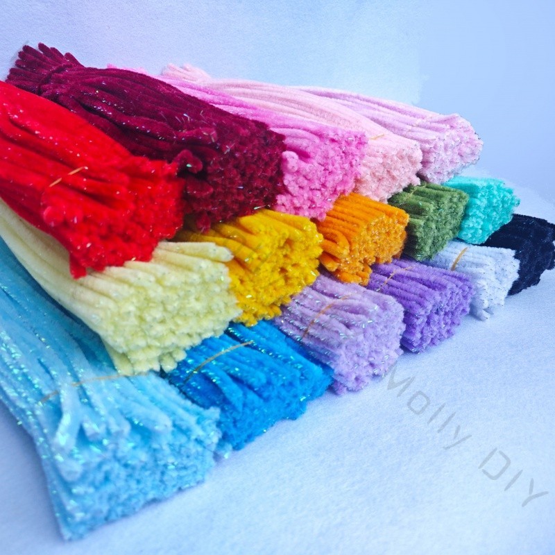Ready stock 100PCS 2024 New Bling Bling Shiny Colorful Pipe cleaner ...
