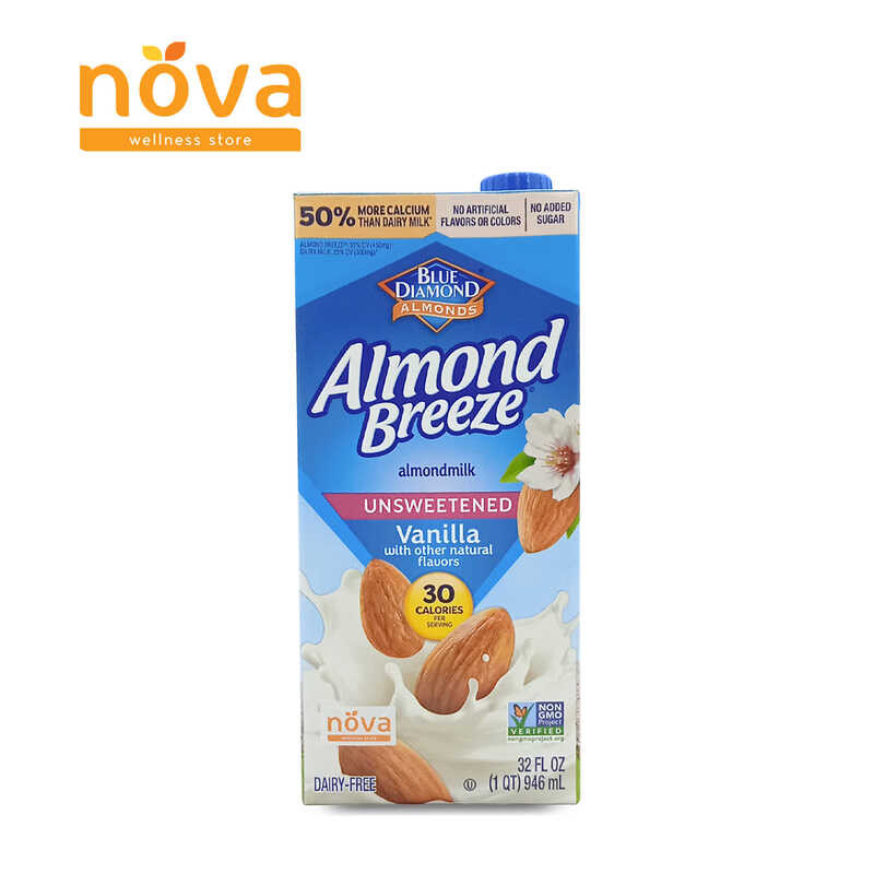 Blue Diamond Breeze Unsweetened Vanilla Almond Milk 946 ml (pc) | Shopee Philippines