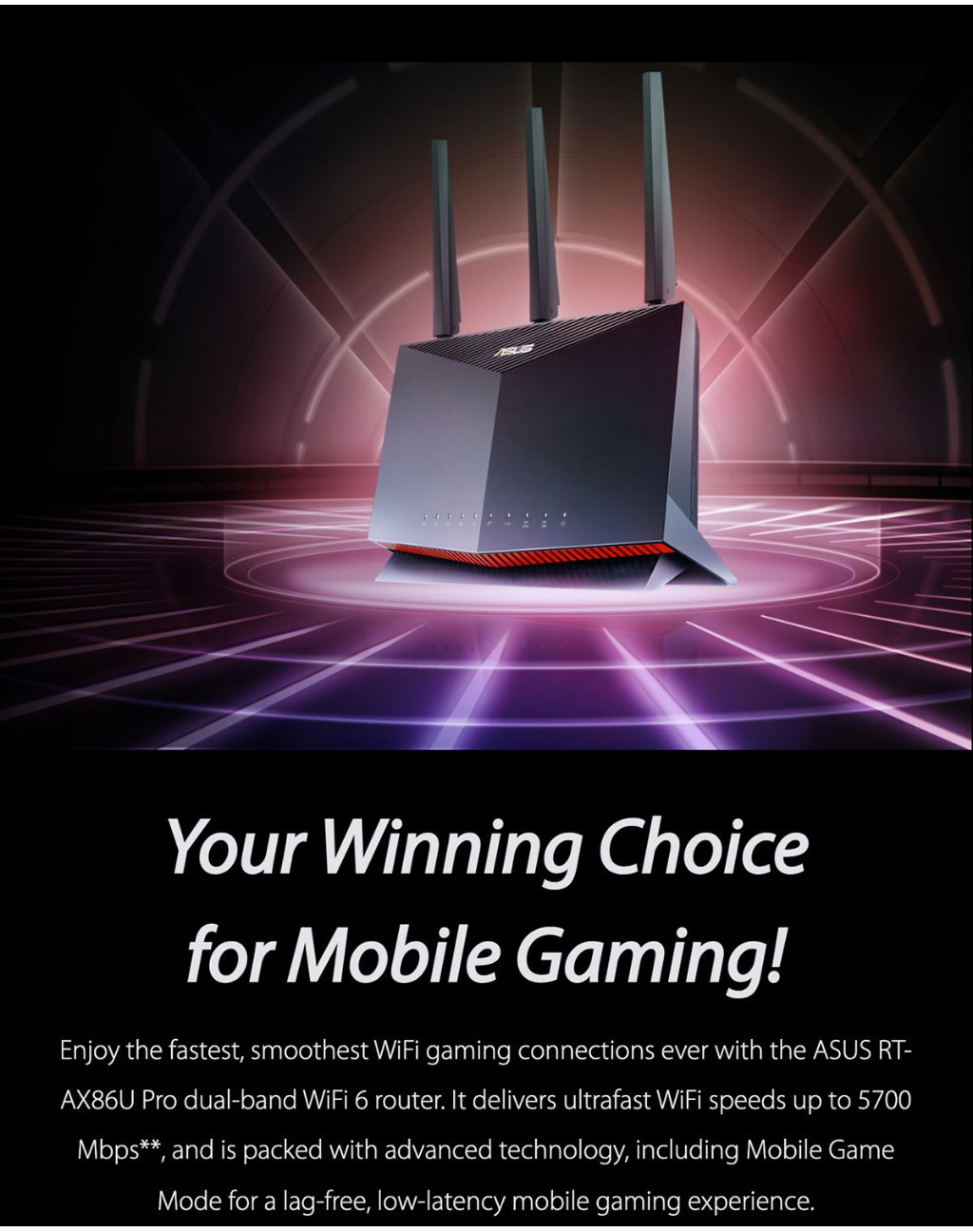 ASUS RT-AX86U Pro AX5700 Dual Band WiFi 6 Gaming Router/PS5 Compatible ...