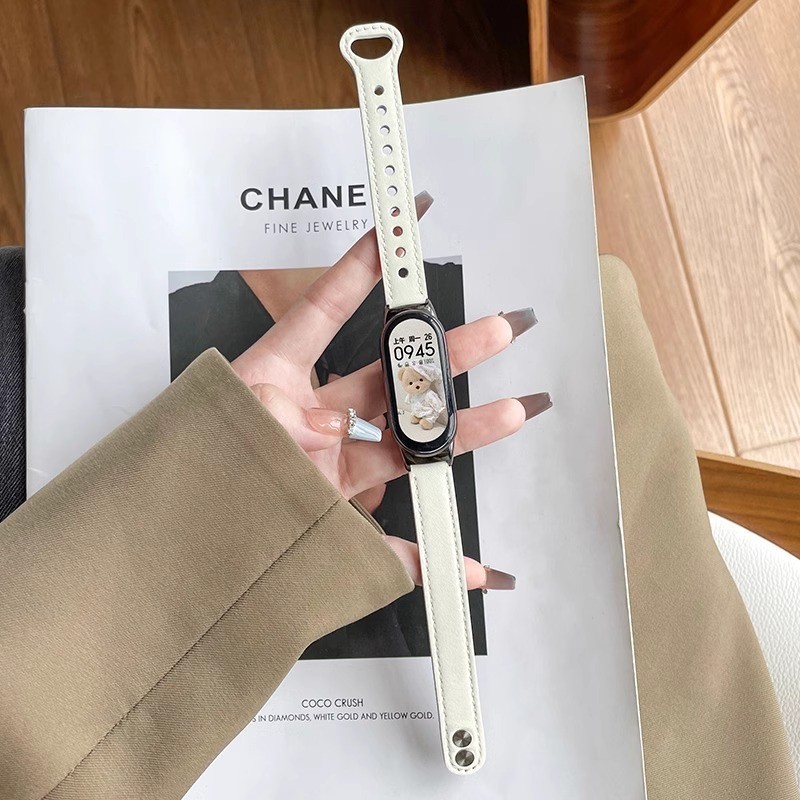 Elegant Leather Strap for Xiaomi Mi Band 9 8 7 NFC Watch Band for ...