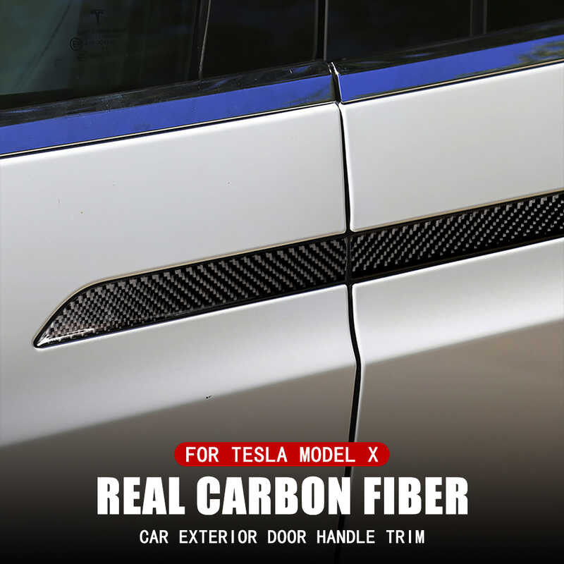 4Pcs Para Sa Tesla Model X 2016-2020 Car Stickers Trim Carbon Fiber ...