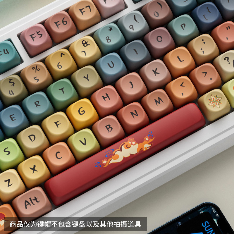 PBT Dunhuang Little Panda Keycaps Colorful Cute Cartoon OQO Height ...