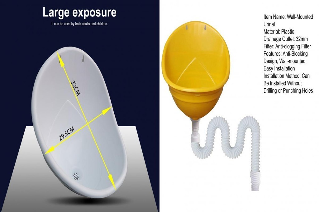 EDI Sustainable Urinal Anti-odor Urinal Waterless Wall-mounted Urinal ...