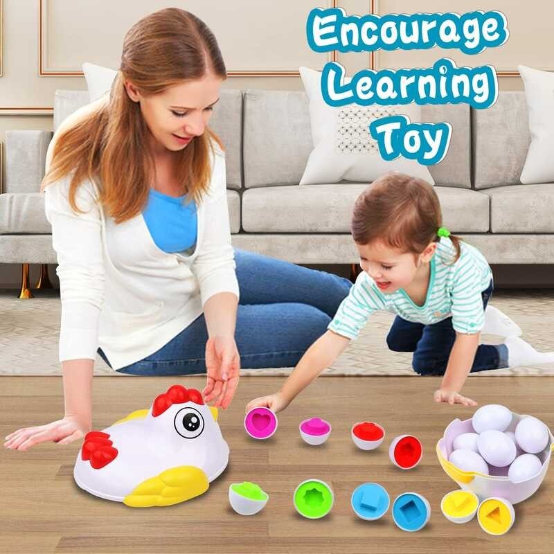 Matching Montessori 12 Sensory Baby Toys Easter Eggs Chicken Colors ...