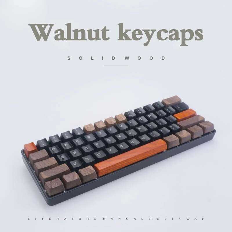 Handmade Custom Wood Keycap Para Sa Nical Keyboard Walnut Solid Wooden ...