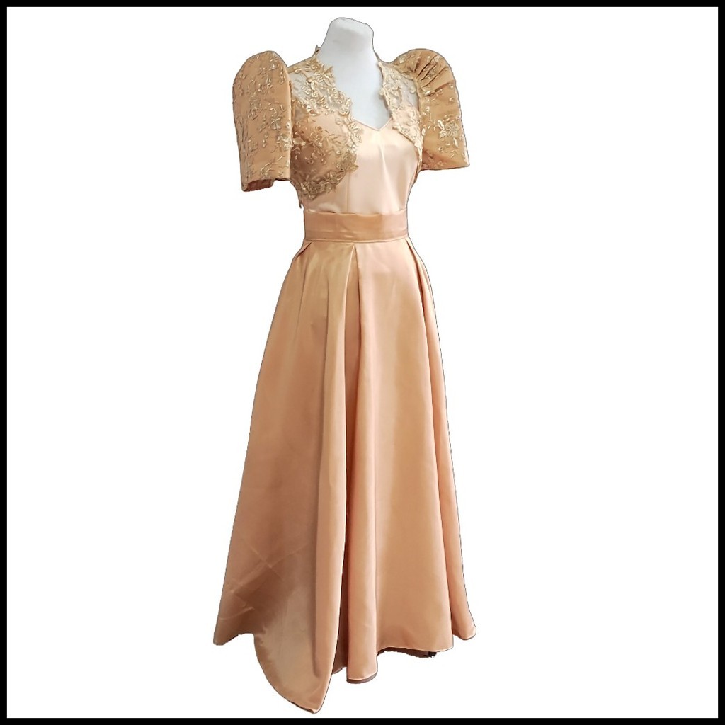 Modern Filipiniana Bolero Crop Top Whole set with Long skirt and Inner ...