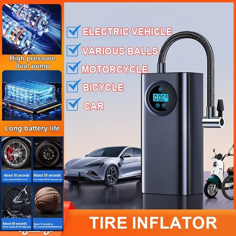 Portable Tire Inflator Digital Car Bicycle Pump Air Compressor Fast ...
