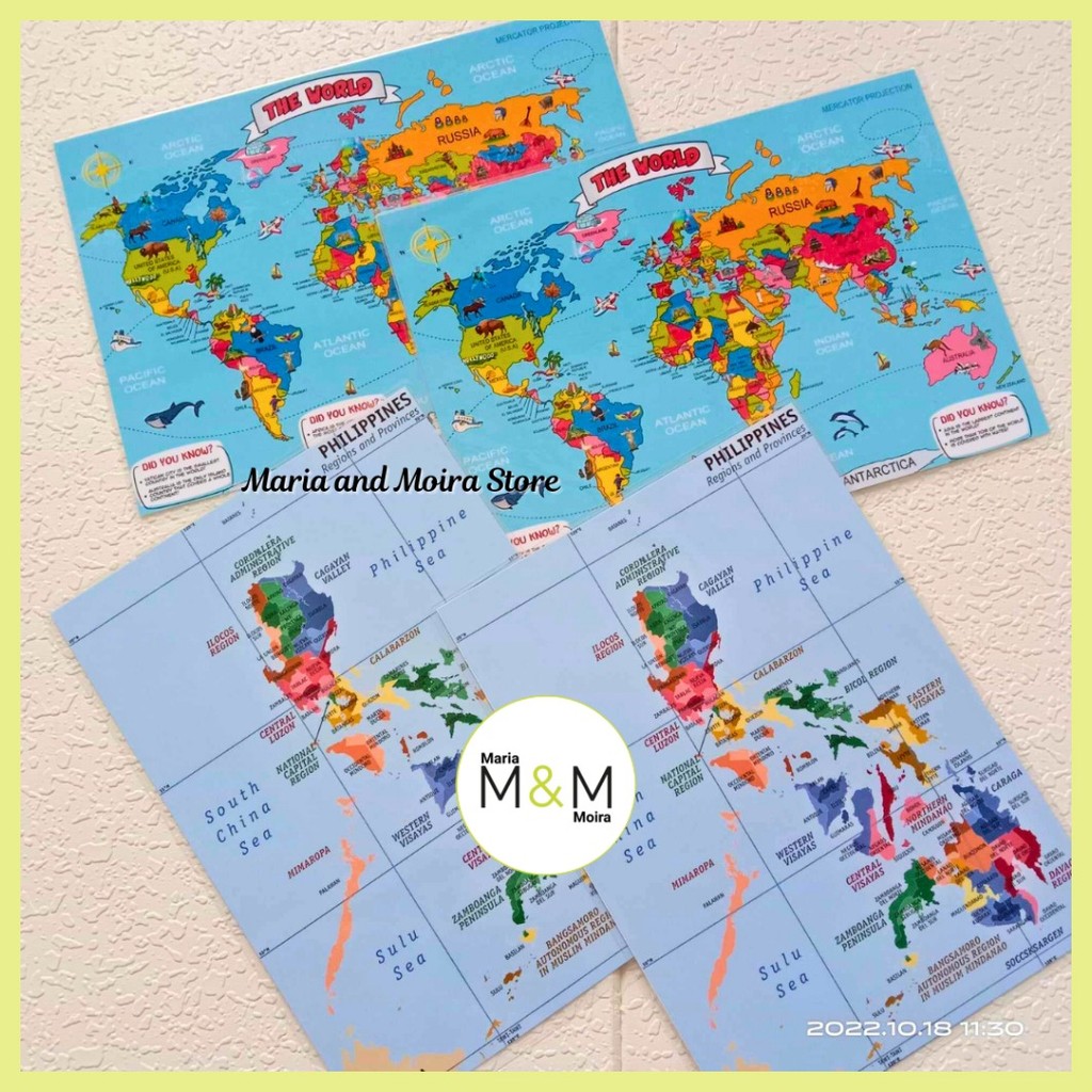 LAMINATED PHILIPPINE MAP CHARTS | A4 SIZE | EDUCATIONAL CHARTS | MAPA ...
