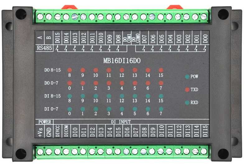 Switching input/output 16 channel relay output module RS485 MODBUS-RTU ...