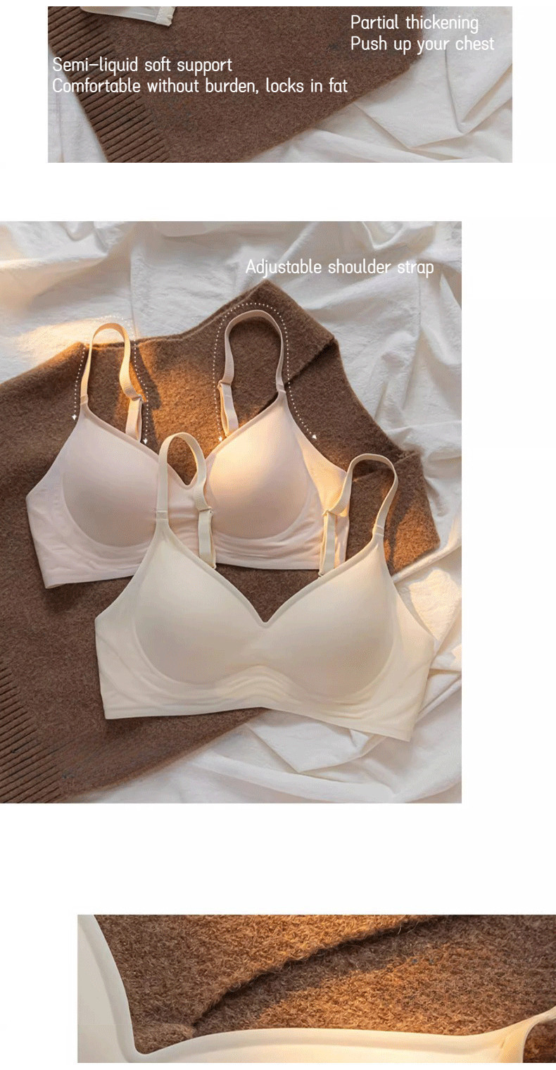 Japanese bra Comfy milk silk bra No wire seamless bra Soft Jelly Push ...