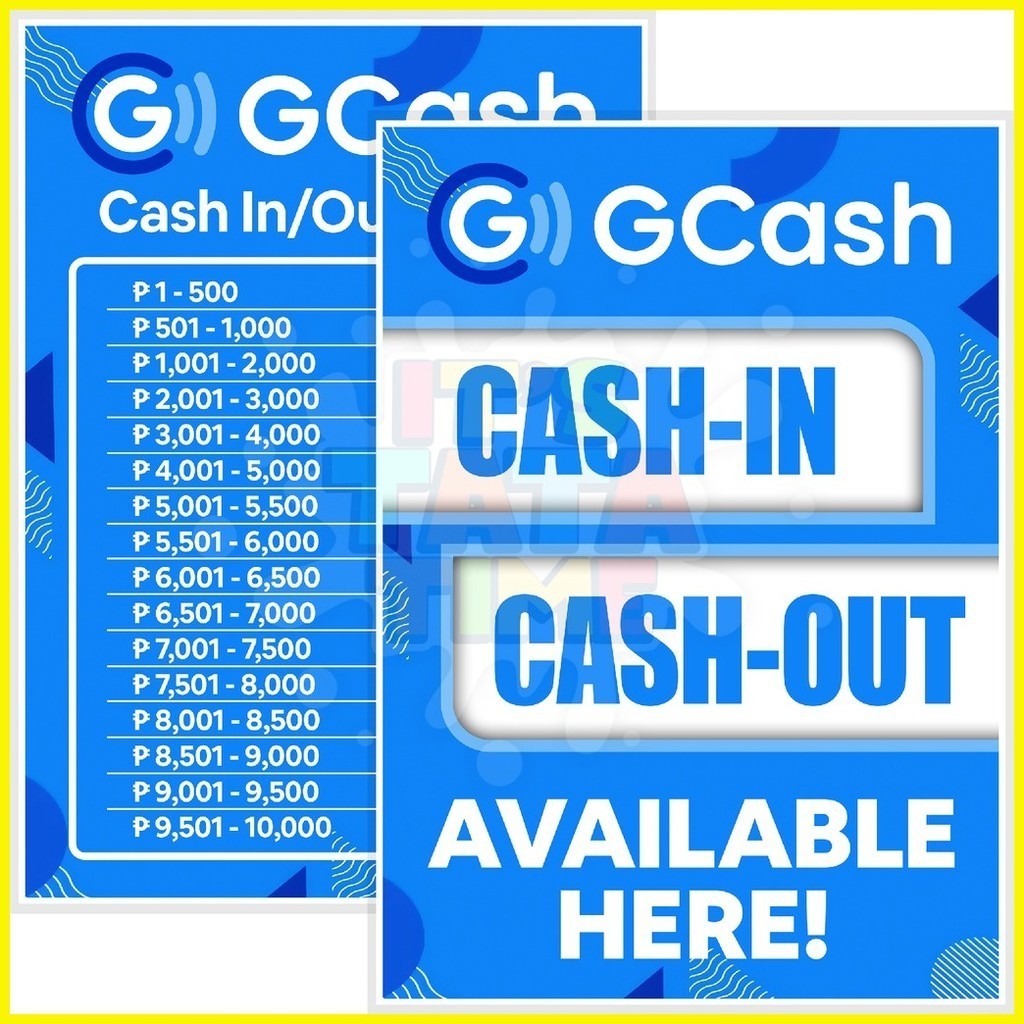 GCash Cash-in Cash-out Rates Signage | Shopee Philippines