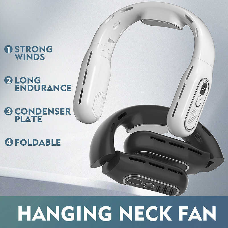 Hanging Portable Mini Neck Cooling Power Ventilator Bladeless Neckband ...
