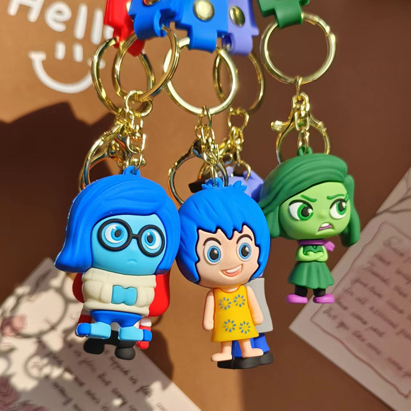 Inside Out Keychain, Cartoon Keychain Disney and Pixar Sadness Fear ...