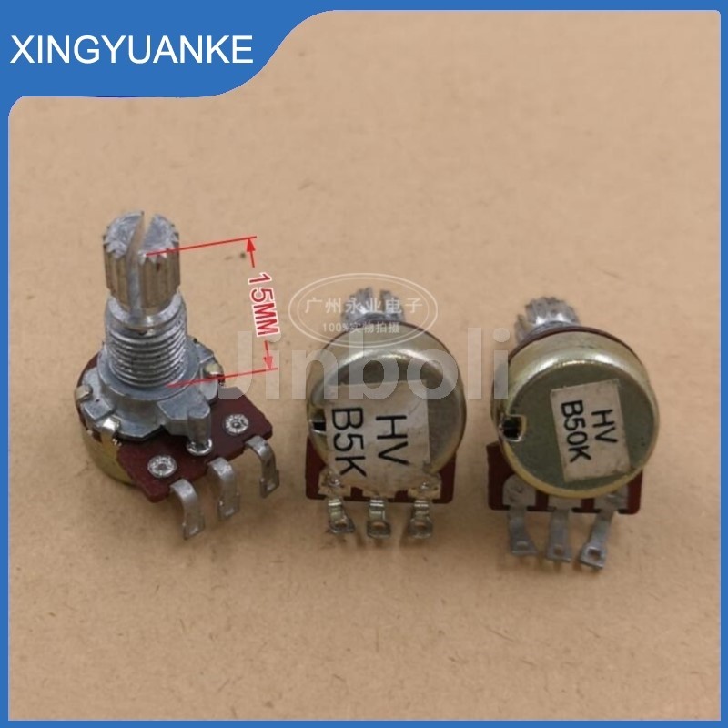 2PCS 12 Type 3Pins Single Rotary Potentiometer B5K B50K Amplifier ...