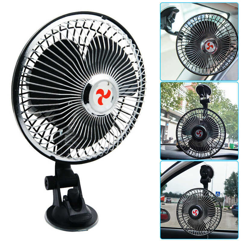 6" Powerful V Car Van Fan Oscillating Window Dashboard Mount Cooling ...