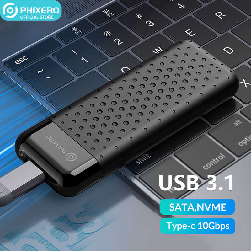 M2 PHIXERO NVME SSD Enclosure NGFF SATA External Case M.2 USB 3.1 Gen2 ...