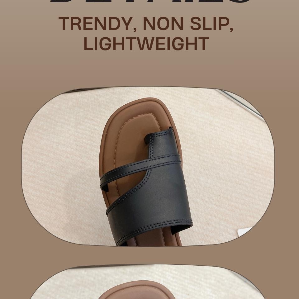 YOTO Casual Flat Sandals For Women One Finger Design Comfy Soft Strap ...