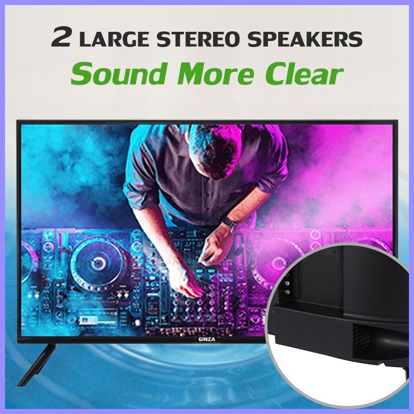 ♂ GINZA 24 Inches LED TV No Smart TV Flat Screen Extra Slim CCTV Monitor on sale With HDMI VGA ...