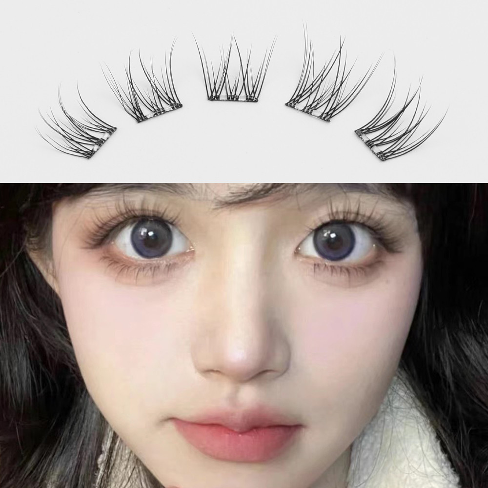 10 Row Glue Free Segmented Wide-stem Fishtail False Eyelashes - Self ...