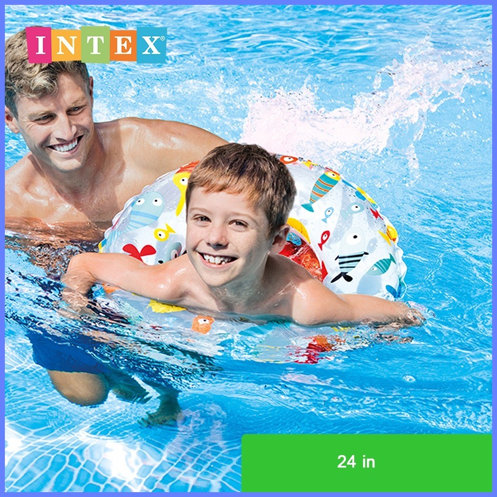 INTEX® 59241 Lively Print Swim Rings, Ages 6-10 (24 in) | Shopee ...