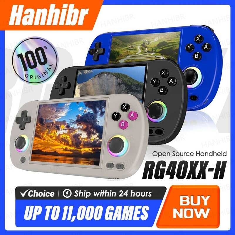 ANBERNIC RG40XX H Handheld Game Console 4'' Screen ux System Joystick ...