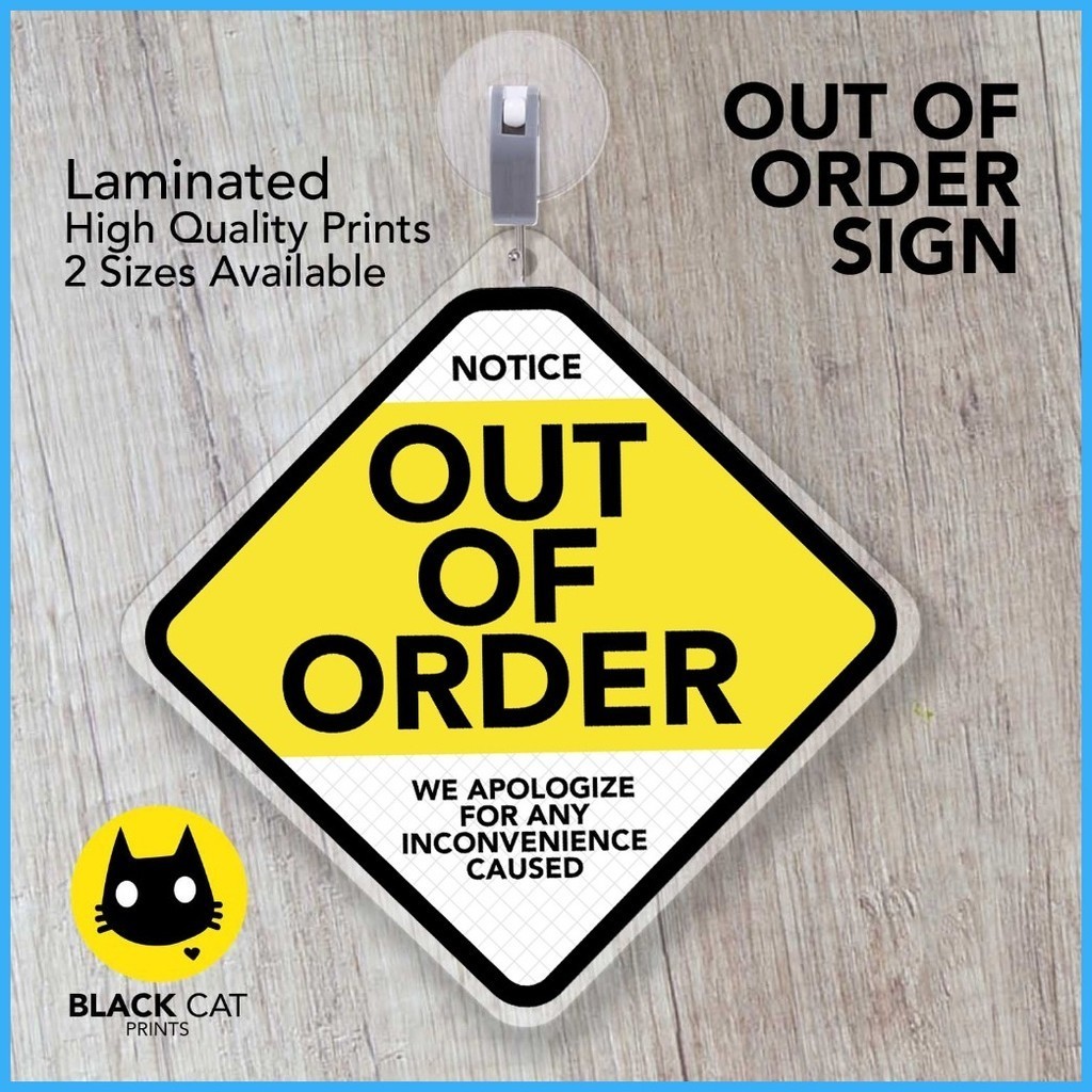 ⊕ Out of Order Sign Diamond Shape | Laminated Signage | Sign Board ...