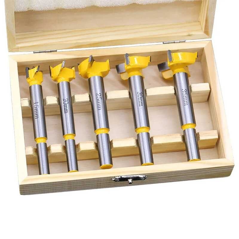 5Pc Forser Tips Hinge Boring Drill Bit Set Para Sa Carpentry Wood ...