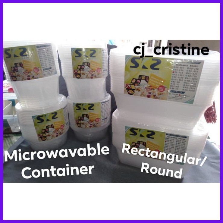 ∇ MICROWAVABLE PLASTIC CONTAINER RECTANGULAR RE-1000,750,500 / ROUND ...