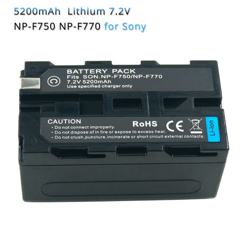 NP-F750 NPF750 7.2V 5.2Ah Li-ion Camera Rechargeable Battery for Sony ...