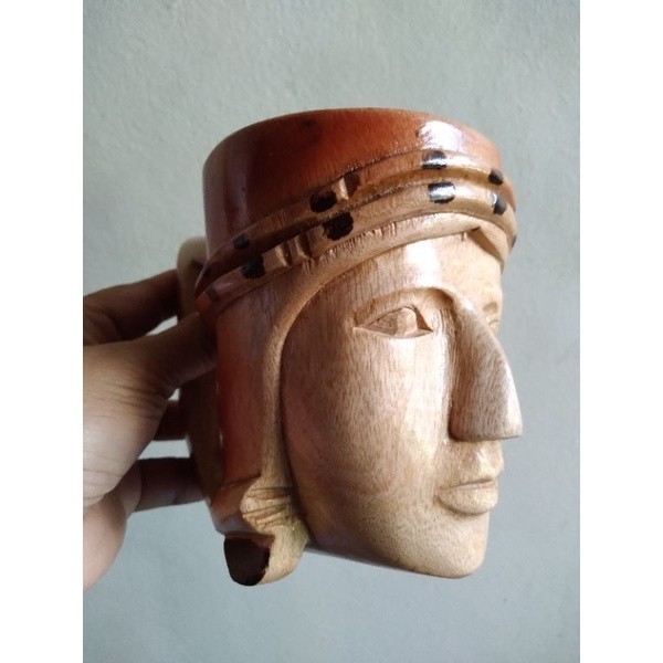Wooden Ifugao Face Mug Hand Crafted Philippine Souvenir | Shopee ...