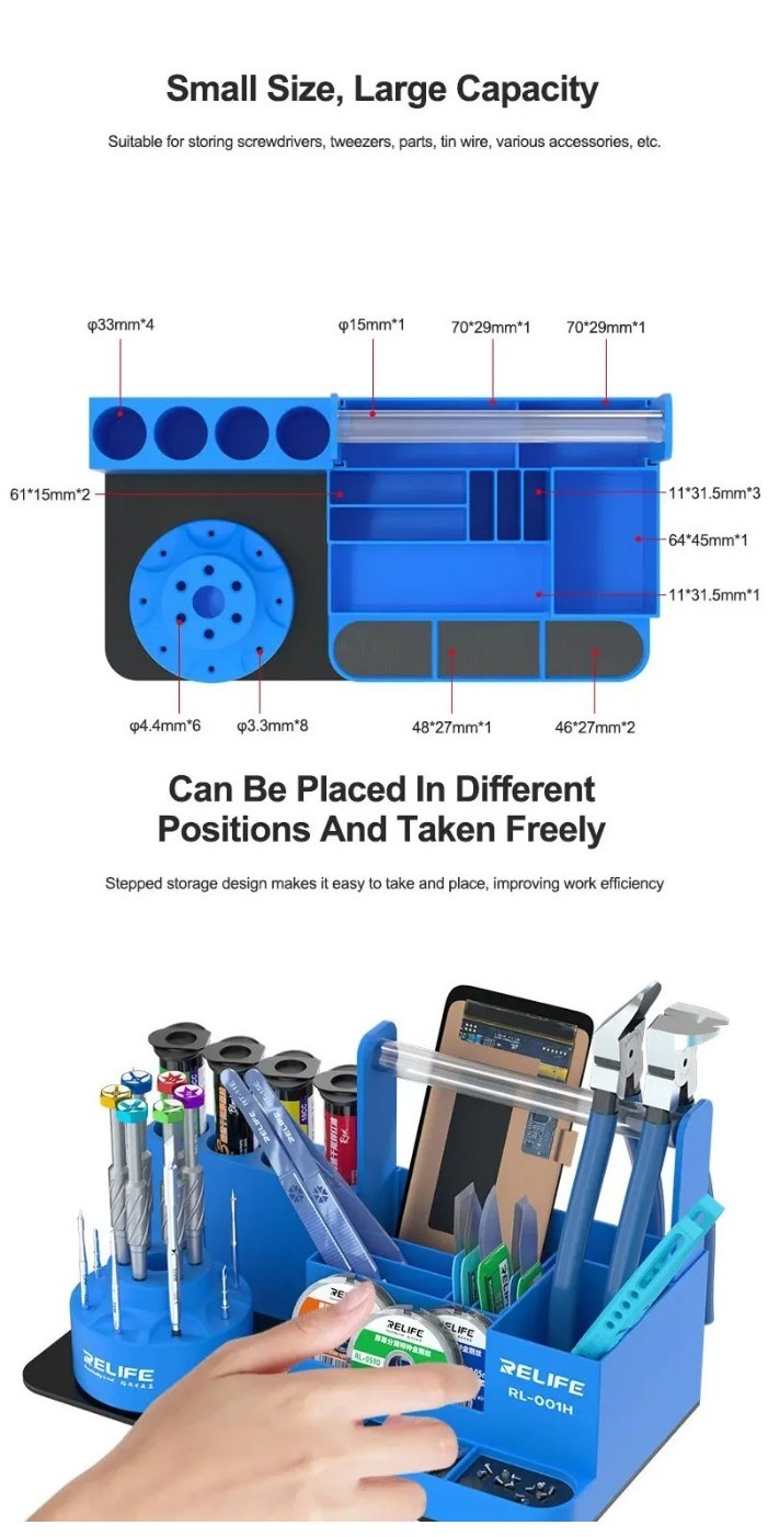 RELIFE RL-001H 360° rotating smart welding repair storage rack, sturdy ...