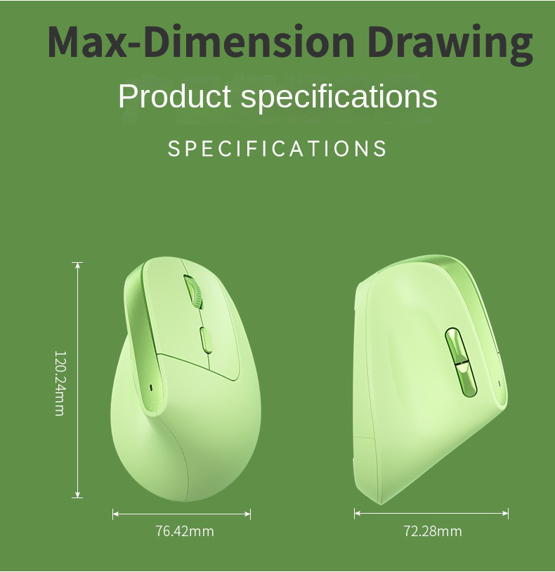 BOW Rechargeable Dual-mode Ergonomics Vertical Mouse 2.4g Wireless ...