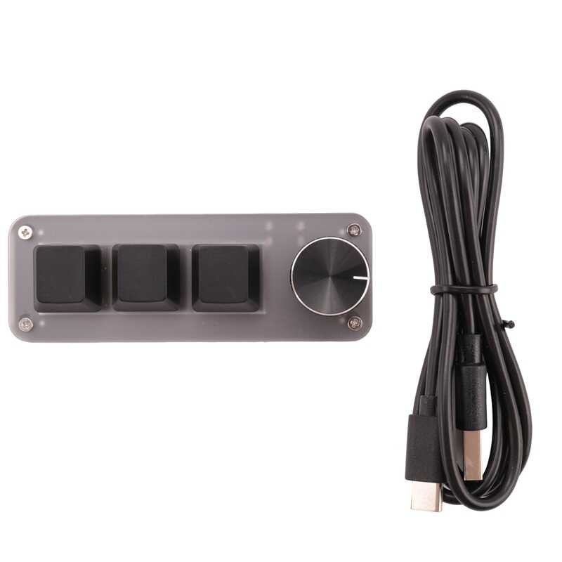 USB Tatlong Key Wired Mini Knob Mechanical Fast Office Volume Control ...