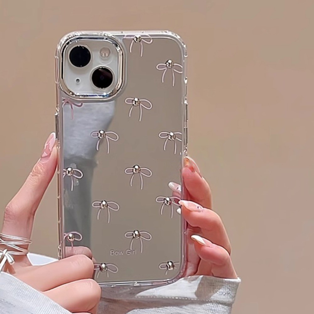 Luxury 3D Bead Bowknot Mirror Phone Case for IPhone 11 16 15 14 Pro Max ...