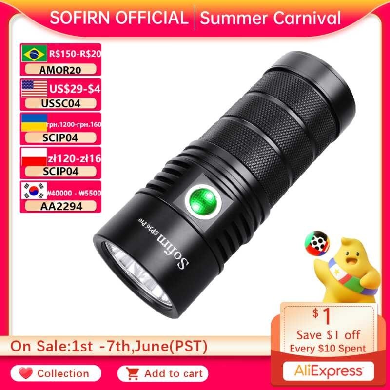 Sp36 Pro Sofirn 8000Lm Powerful LED Flashlight 4*Sst40 USB C ...