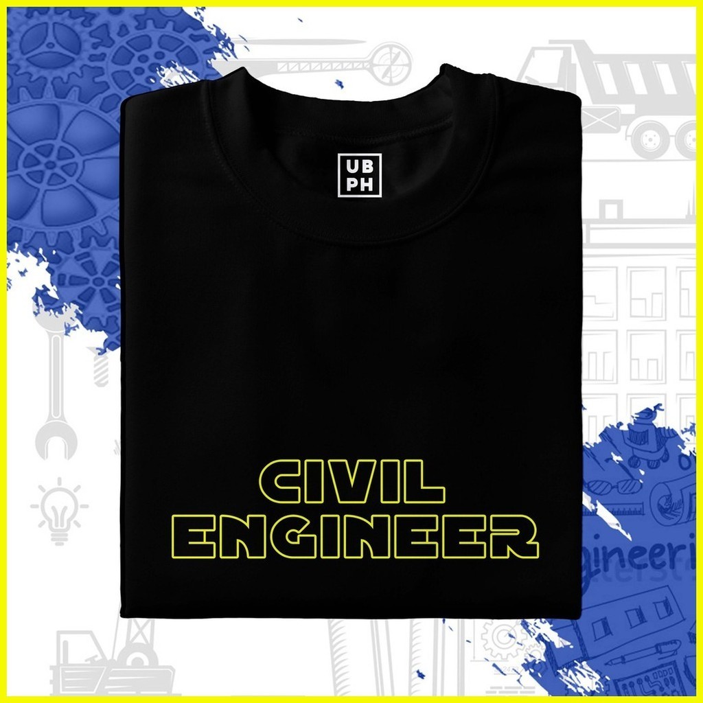 Civil Engineer Shirt - Outline Typography Shirt CE Engineer Inhinyero ...