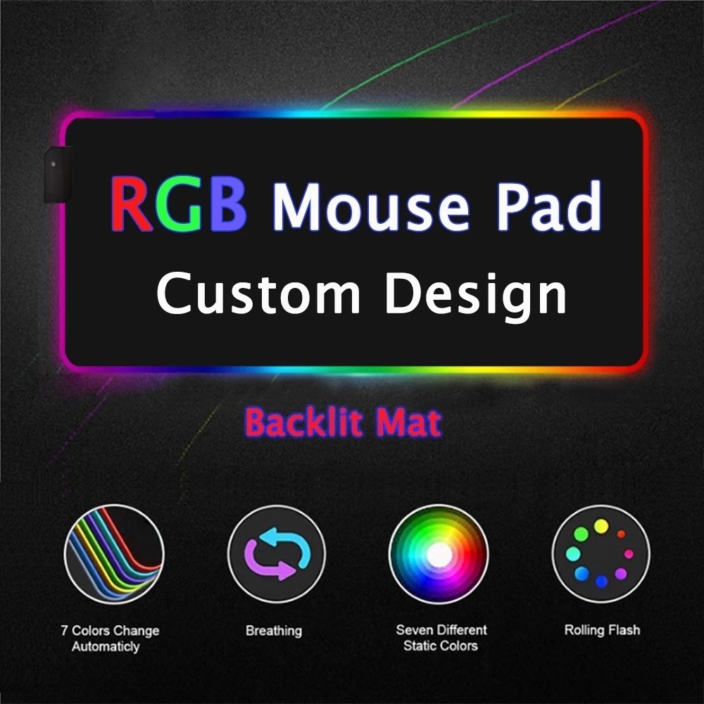 DIY Mouse Mat Custom LED Light Gaming Mouse Pad RGB Anime Large ...