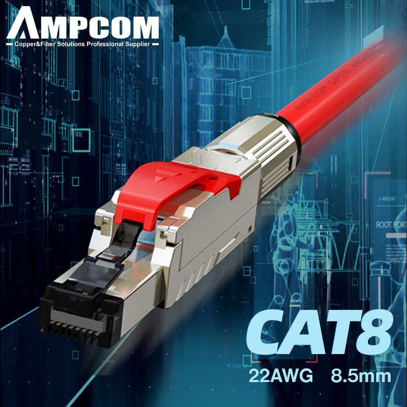 Customize Cat8/Cat7 AMPCOM Patch Cable, 1-50 S/Ftp 22Awg Screened Solid ...