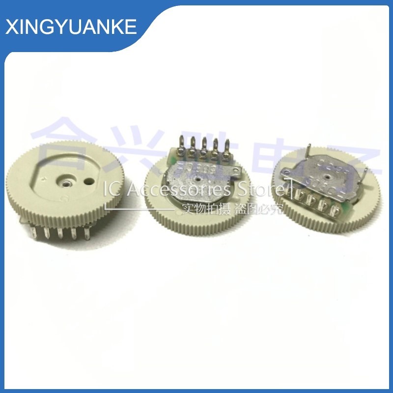 30Pcs/Lot 18*2.5MM Dial Potentiometer Duplex 5 Pin C50K Beige Wheel ...