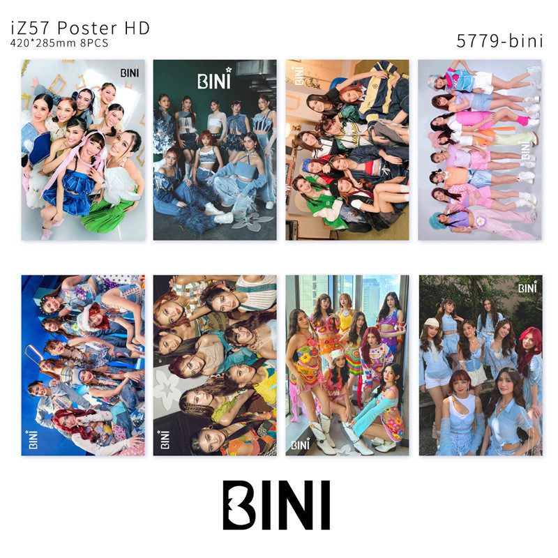 New 8pcs/Set BINI Idol Peripheral Home Wall Decoration BINI Poster Aiah ...