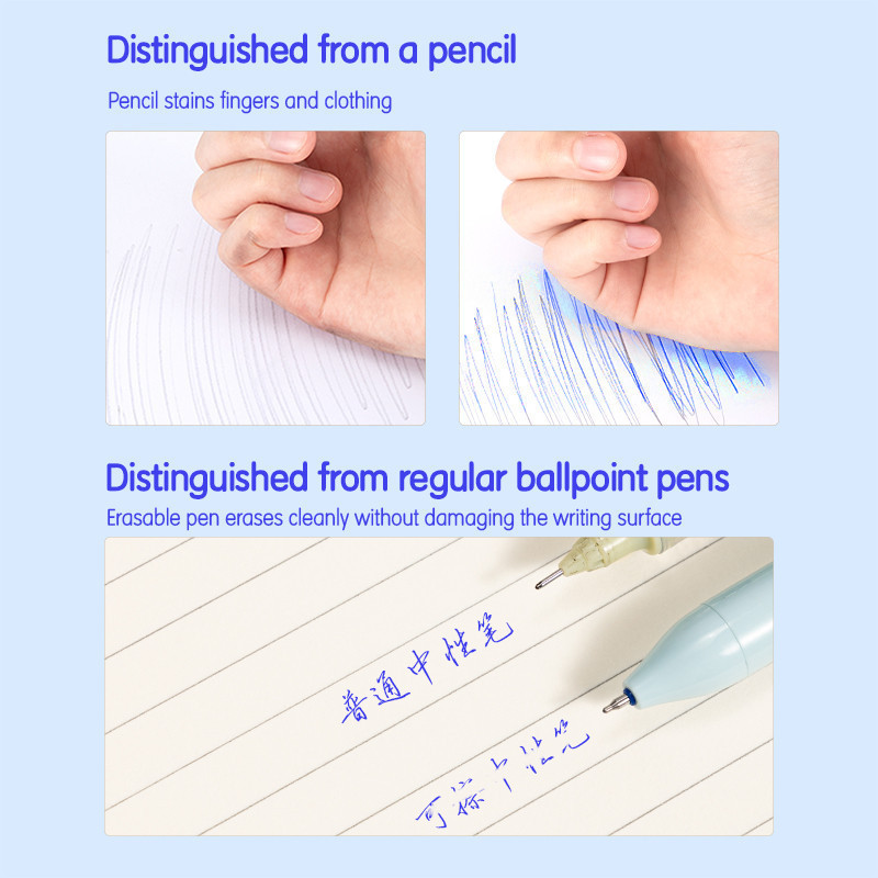 Deli Erasable Pen Erasable Press Erasable Gel Pen 0.5mmST Head Black ...