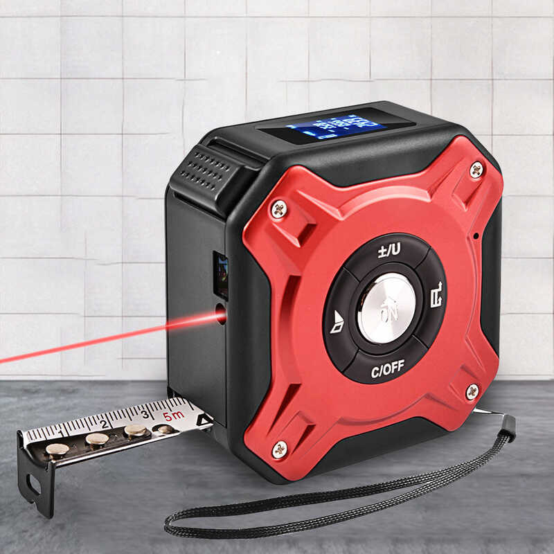 Self-Locking 40/50M Distance Meter LCD Display Retractable Roll Tape ...