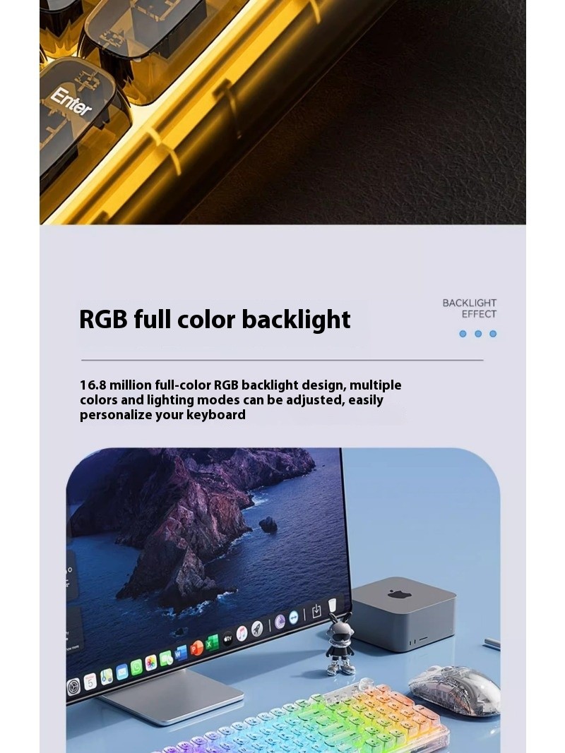 Leilin Z99 Ice Transparent Wireless Bluetooth Crystal Keyboard and ...