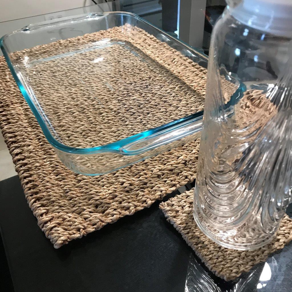 ⊗ Set of 4 Square Abaca Coaster | Shopee Philippines