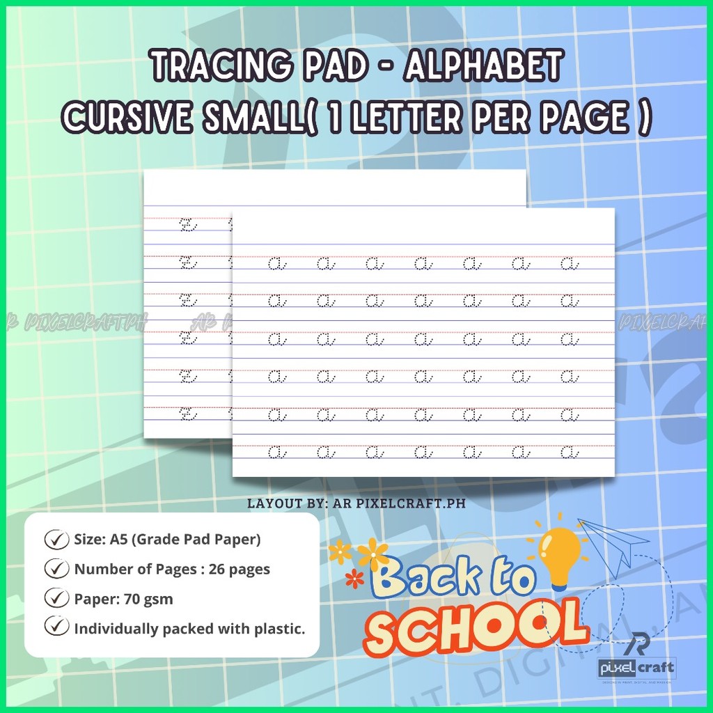TRACING PAD - ALPHABET CURSIVE AND NON-CURSIVE WRITING 40 / 26 PAGES ...