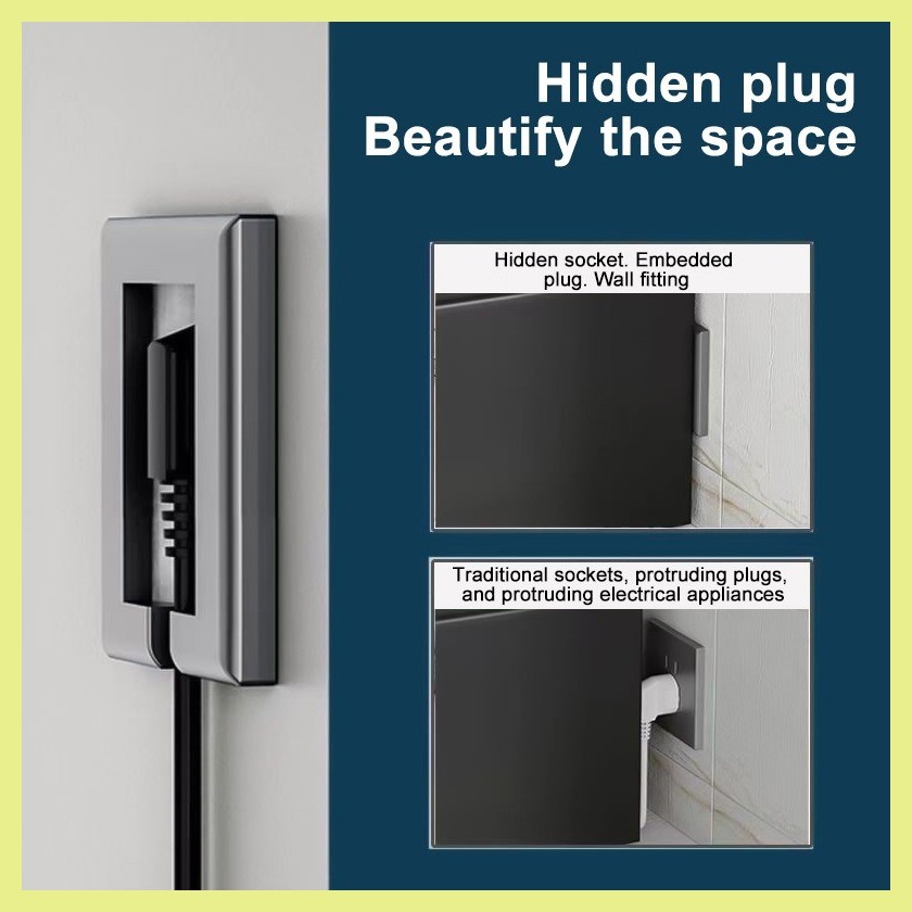 YM Hidden Socket Outlet Home Wall Socket Refrigerator Embedded IP66 ...